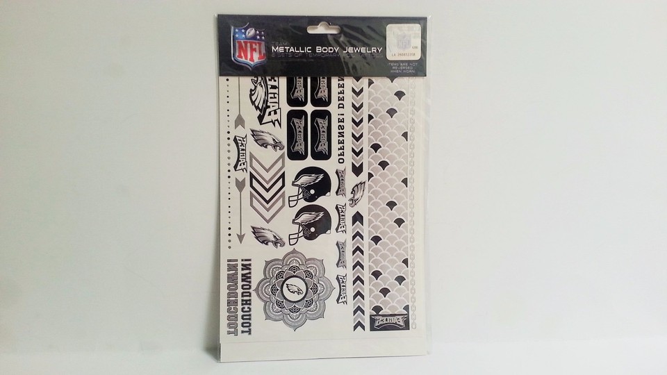 NFL Temporary Metallic Foil Tattoo Body Jewelry Set Choice of Teams | eBay