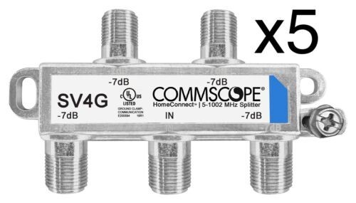 5 CommScope 1:4 Coaxial Cable Splitters 5-1002Mhz 4-way Comcast Xfinity ...