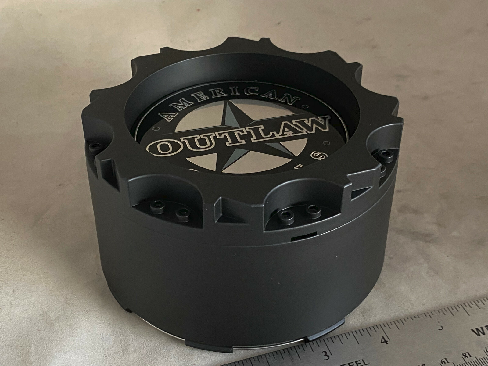1-American Outlaw Matte Black Wheel Rim Hub Cover 8 LUG Center Cap BC ...