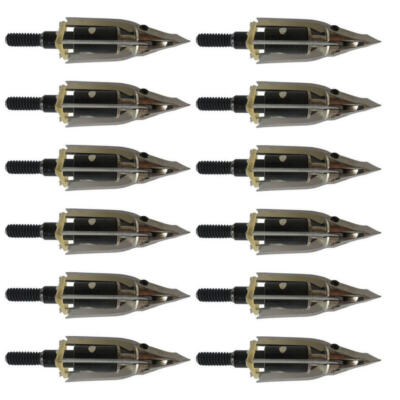 12Pcs Trophy Ridge Broadheads Meat Rotatable 3 Blade Rocket Croosbow ...