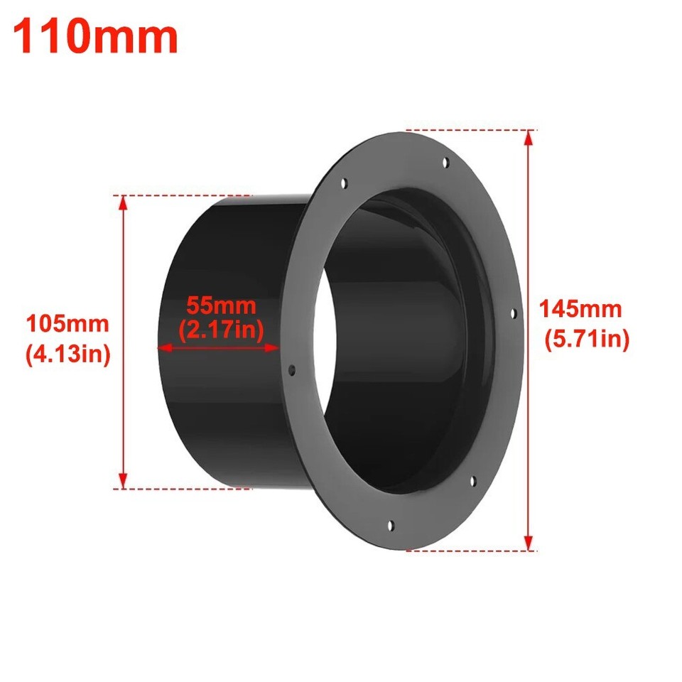 Round Wall Flange Connector Black Exhaust Pipe Connector Ventilation ...