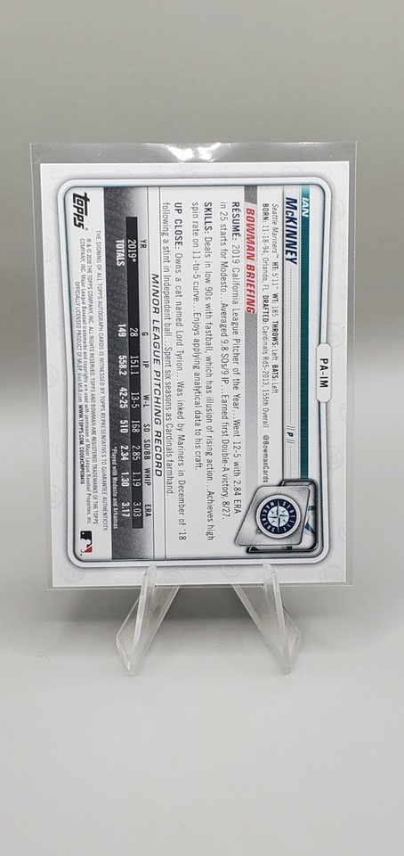 2020 Bowman IAN MCKINNEY Prospect Auto RC PA-IM Seattle Mariners | eBay