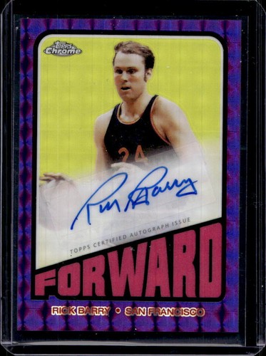 2023-24 Topps Chrome Rick Barry 1972 Auto Purple Geometric Refractor # ...