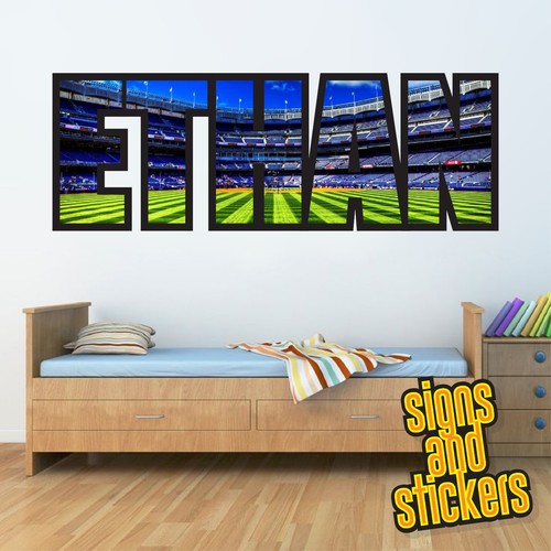 Childrens Personalised Name Wall Stickers footy football Boys/Girls ...