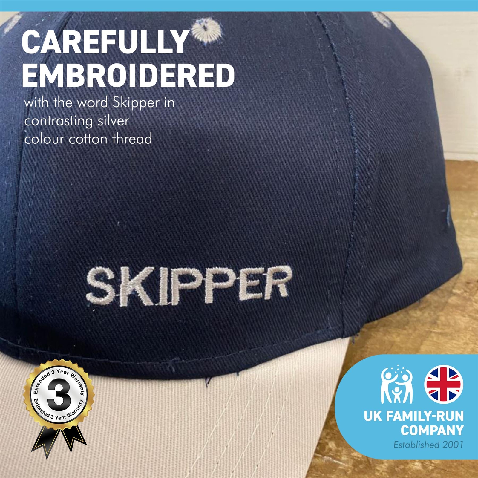 Adjustable SKIPPER NAVY BLUE BASEBALL CAP | yachting cap | eBay