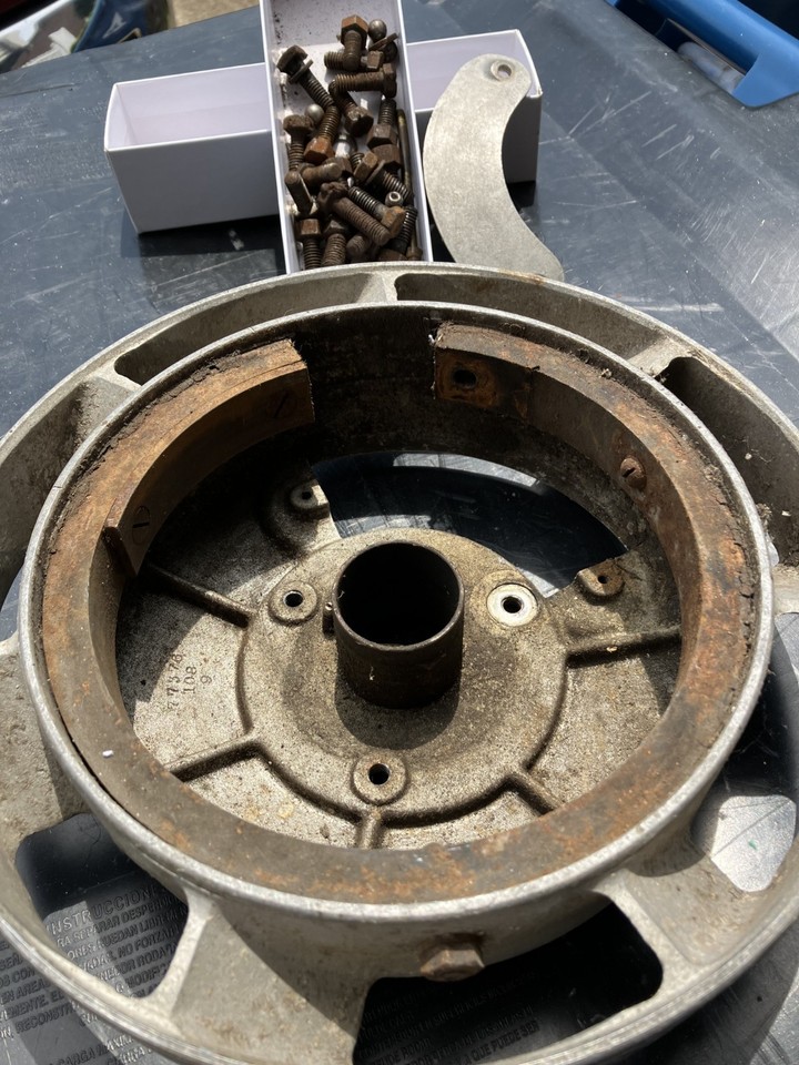 ANTIQUE MAYTAG ENGINE 92 PARTS FLYWHEEL,BOLTS, INSPECTION COVER... | eBay