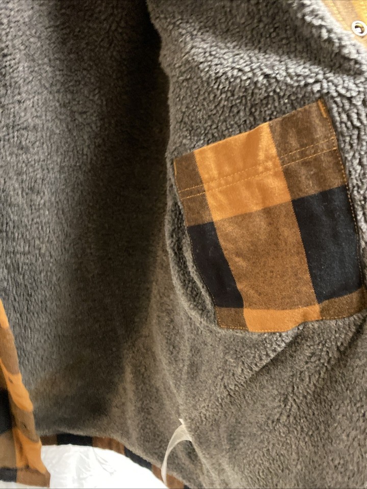 Carhartt Flannel Sherpa Lined Shirt Jacket Mens S Plaid Relaxed Fit ERHS | eBay