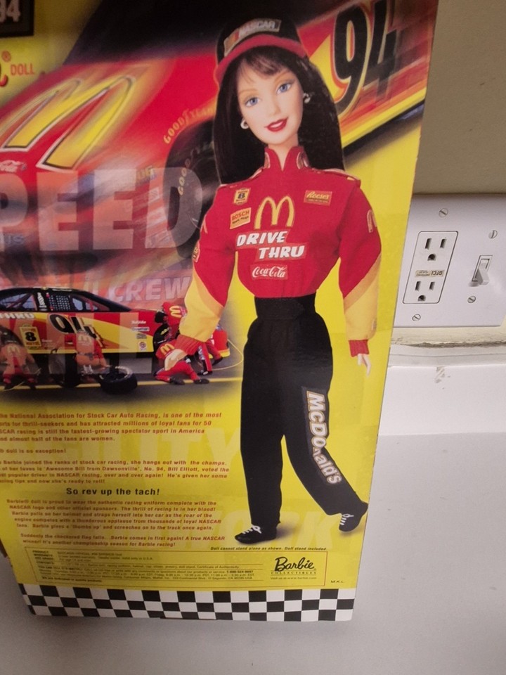 Mattel Barbie NASCAR #94 McDonald’s 1999 Racing Barbie NIB 22954 | eBay