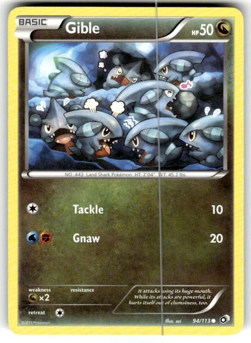 Pokemon - Gible - 94/113 - Common - Legendary Treasures - NM | eBay