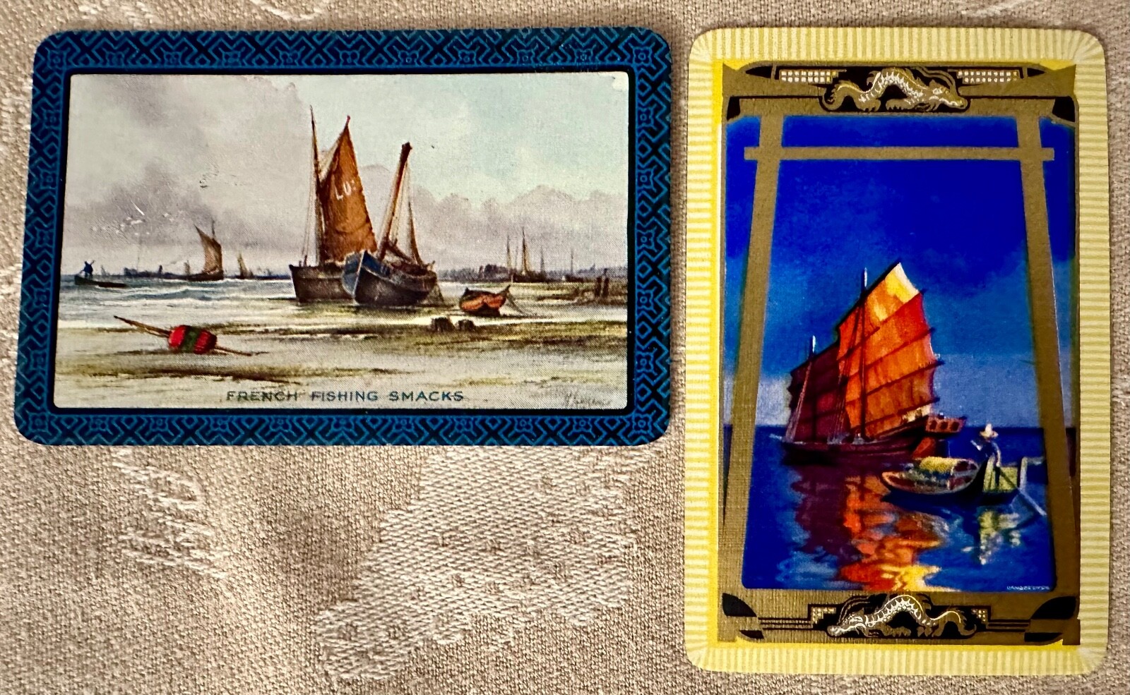 2 x Vintage SWAP/Playing CARDS ~ Classic Sailing boats/ Yachts Mint ...