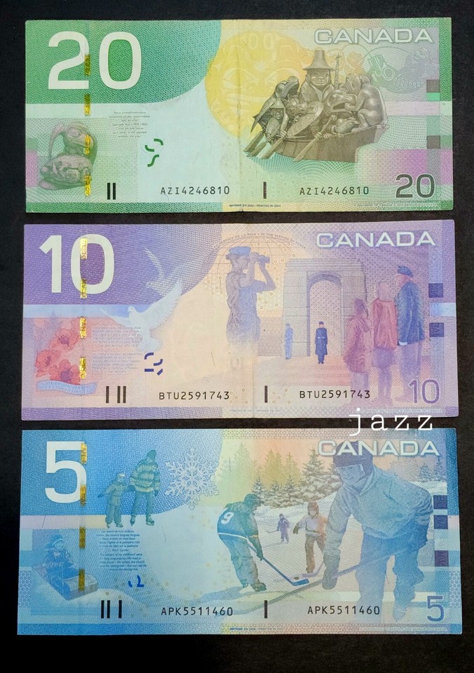 SET 2004-2006 Canadian Old Paper Money Bank of Canada $5 $10 $20 ...