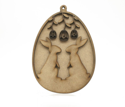 Layered MDF Easter Egg Easter Plaque Easter Bunny Easter Gift 160mm ...