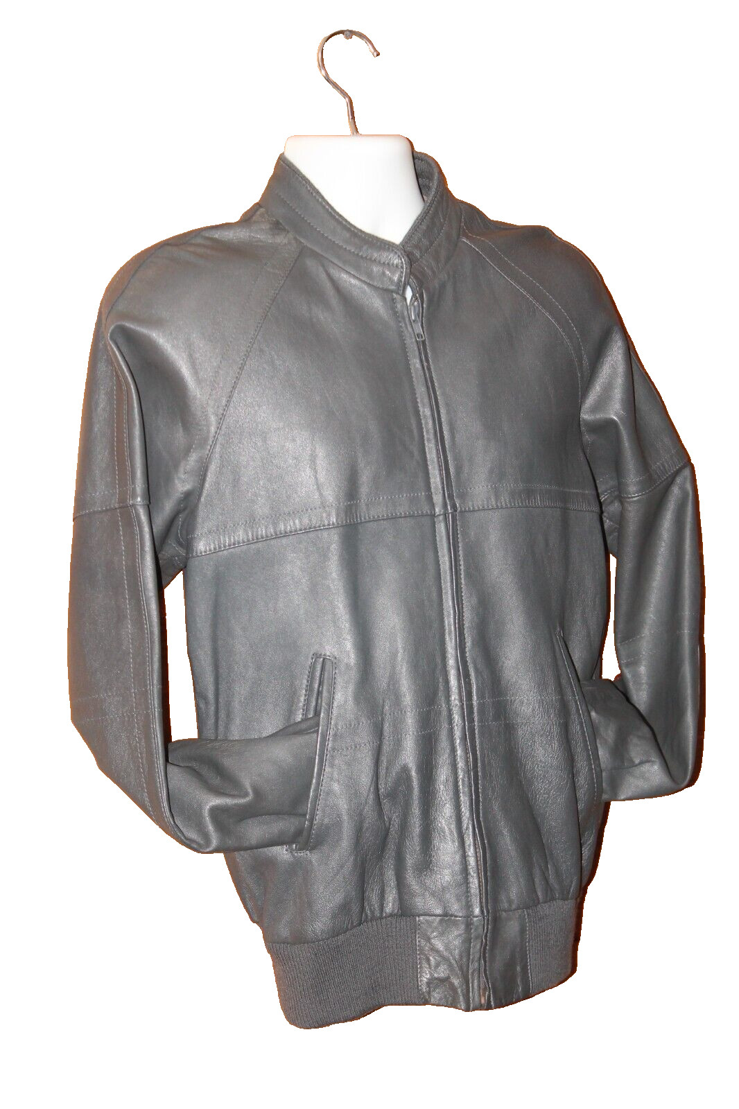 Vintage Echtes Leder Dark Grey Lamb Leather Lined Mot… - Gem