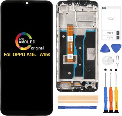 For Oppo A16/16S CPH2269 LCD Display Touch Digitizer Replacement Frame ...