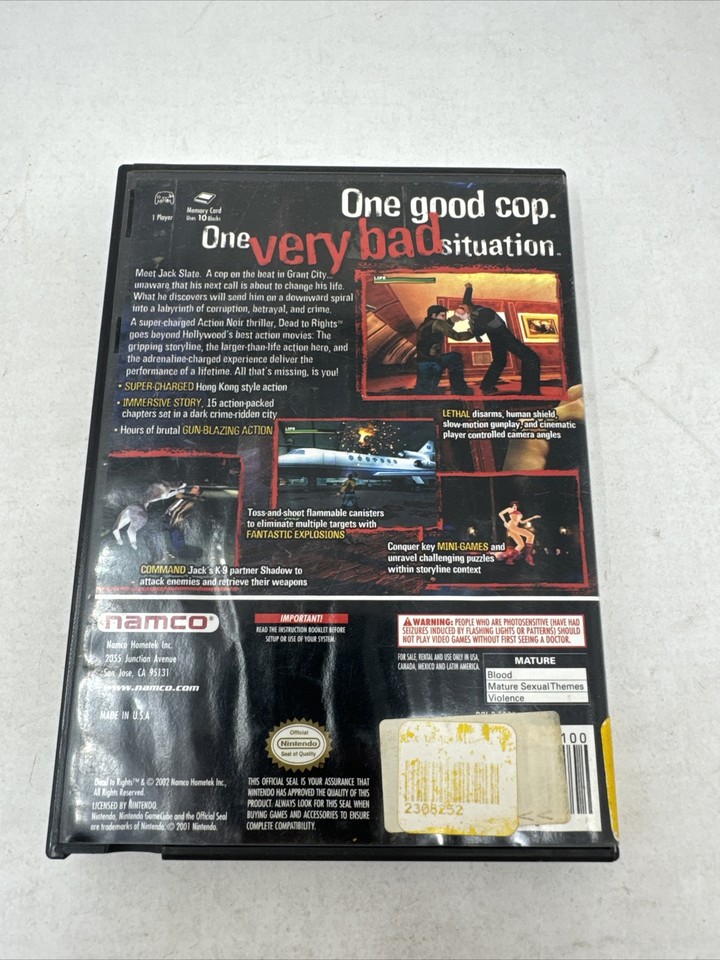 Dead to Rights Nintendo GameCube Game CIB Complete in Box 722674021258 ...