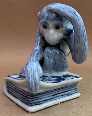Vintage Monkey Sitting On Bible Decorative Figurine Rare Monkey On Book ...