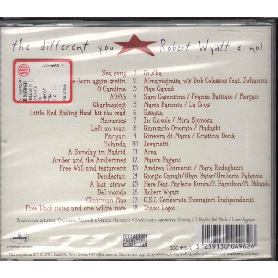 The Different You Robert Wyatt And Us CD Consortium Producers Mercury ...