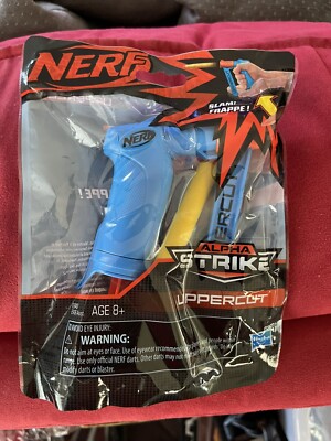 NERF Hasbro Uppercut Alpha Strike Hand held Weapon Blue Gun Projectile ...
