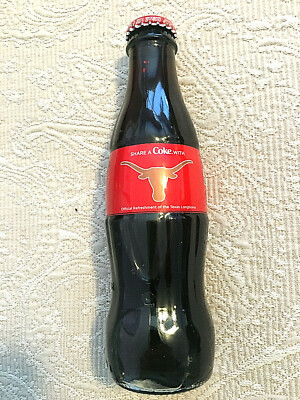 TEXAS LONGHORNS COCA COLA 8OZ GLASS BOTTLE SHARE A COKE UNIV OF TEXAS ...