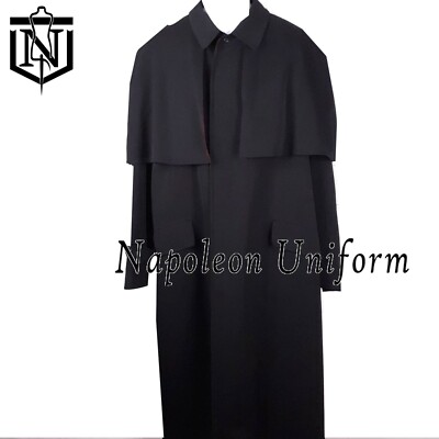 Men’s Inverness Cape 19th Century Black Wool Cape Victorian Coat ...