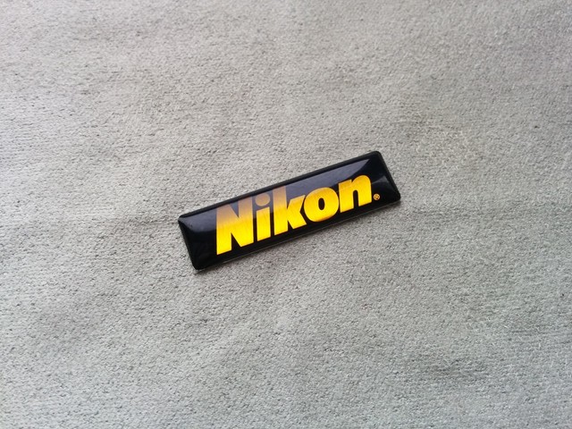 Nikon Logo Black-Yellow Domed Sticker | eBay