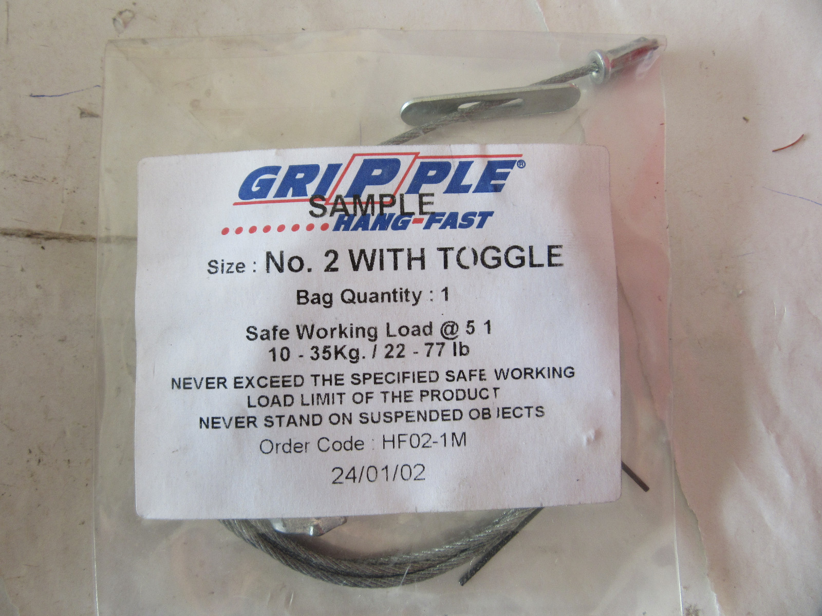 Gripple #2 Hang With Toggle Hanging Capacity 22-77 LBS HF02-1M NEW ...