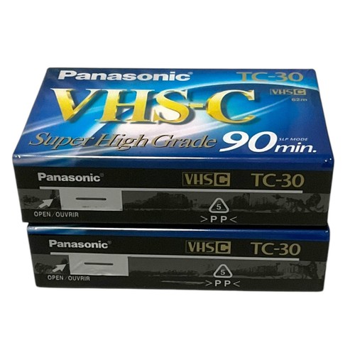 Panasonic VHS-C TC-30 Blank Tapes 2 Pack Super High Grade New Sealed 90 ...