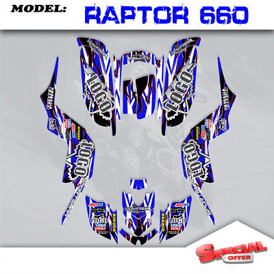 Graphics Kit Decals Fits YAMAHA RAPTOR 660 660R 2001-2005 Bline | eBay