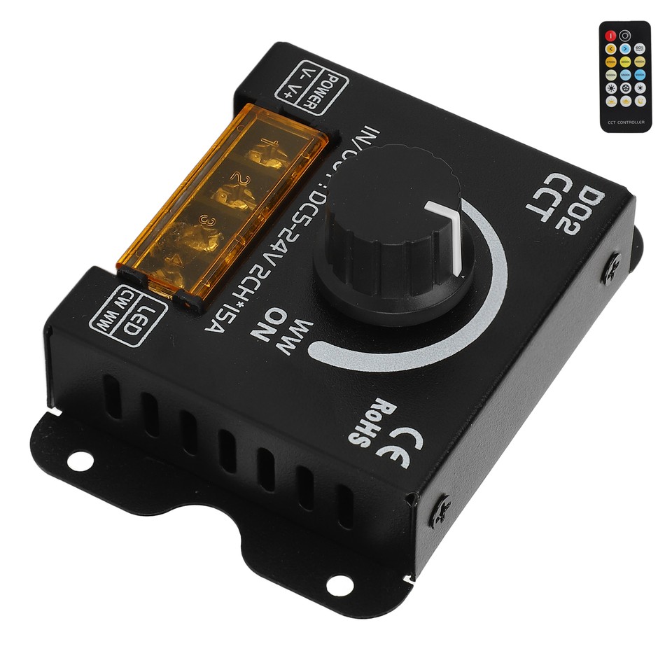 LED Dimmer 2 Channel LED Strip Light Dimmer Remote Control DC 5V-24V ...