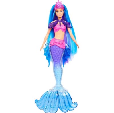 Barbie Mermaid Power Doll with Blue Hair Seahorse Pet and Accessories ...