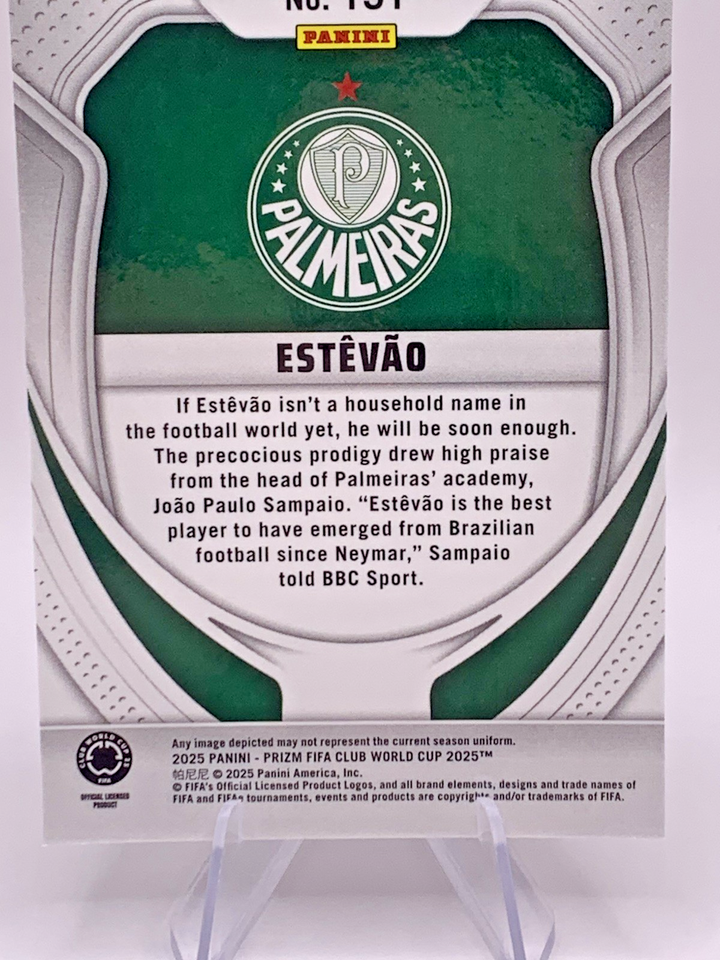 Estevao Palmeiras Panini Prizm Club World Cup 2025 Card #151 Chelsea ...