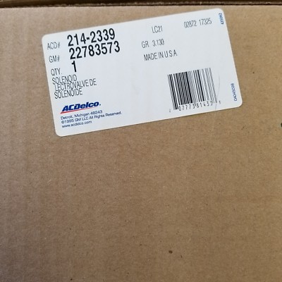 Vapor Canister Vent Solenoid ACDelco GM Original 214-2339 20981705 ...