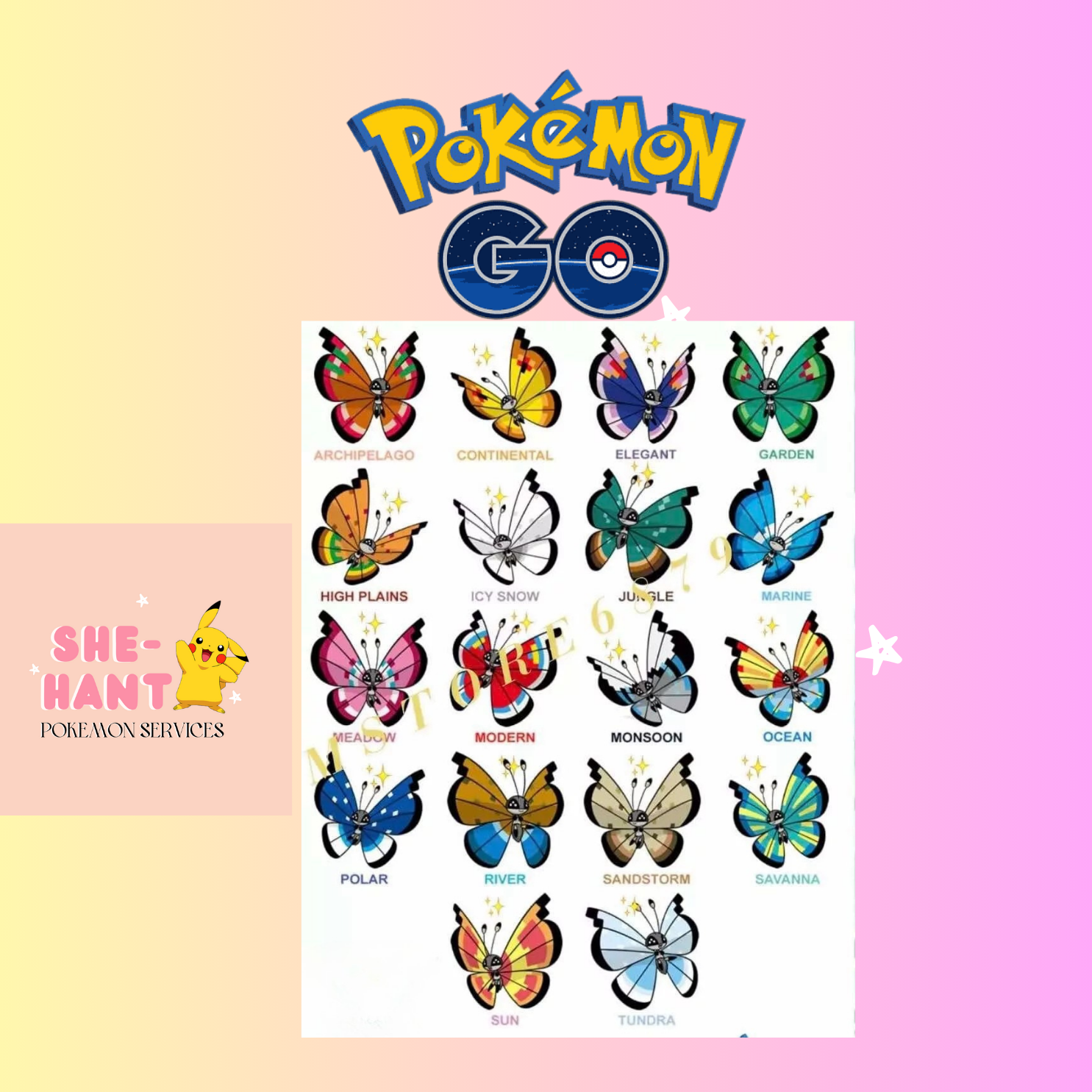 Pokémon Shiny Scatterbug - All Region - P T C - See description | eBay