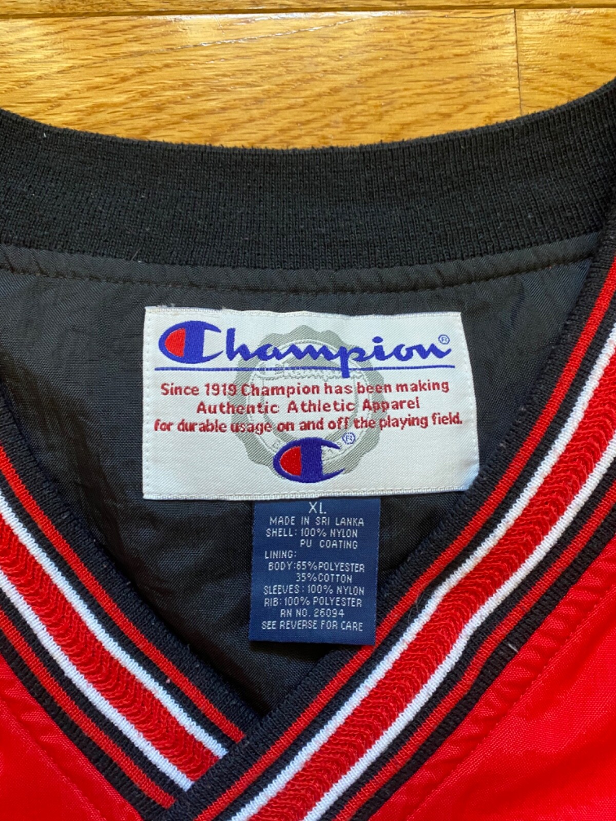 Vintage 90's Champion Wisconsin Badgers red Pullover V-Neck Windbreaker ...