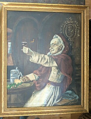 ANTIQUE RELIGIOUS POPE OIL PAINTING SIGNED BRENNER | eBay