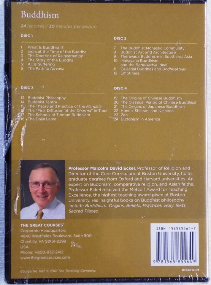 Great Courses: Buddhism Professor Malcolm David Eckel DVD/Guidebook | eBay