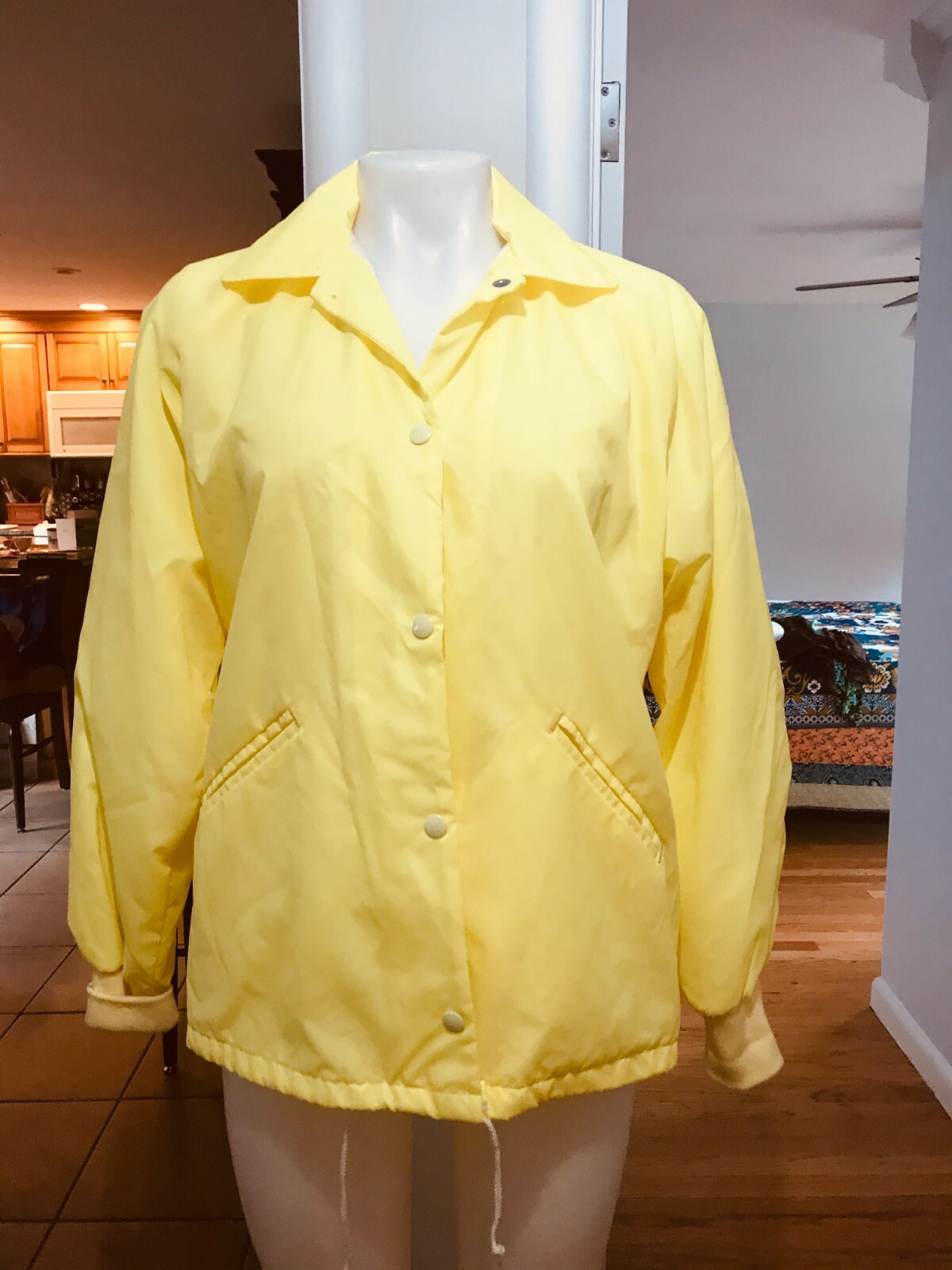 RARE VINTAGE 'TURFER' USA WOMENS YELLOW WINDBREAKER GOLFING JACKET-M ...