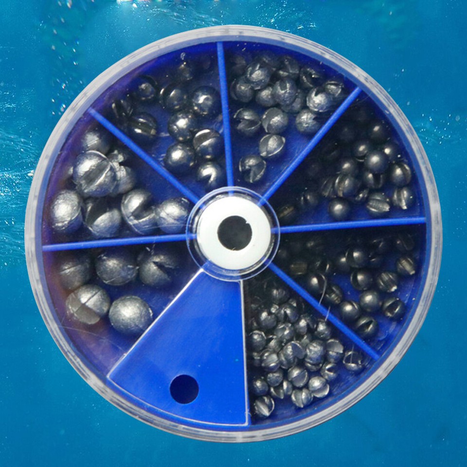7 Sizes Fishing Sinker Weights Assortment Kit Blue Removable Split Shot Sinker | eBay Australia