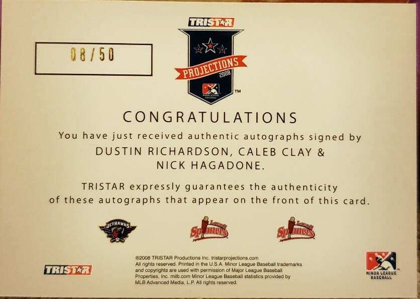 Nick HAGADONE Caleb CLAY Dustin RICHARDSON 2008 Projections TRIPLE ...