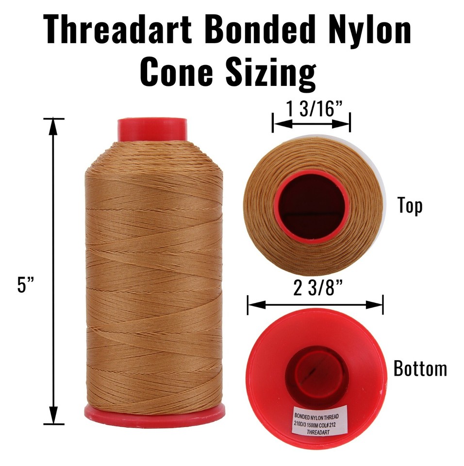 BONDED NYLON SEWING THREAD #69 CONES TEX70 UPHOLSTERY CANVAS LEATHER ...