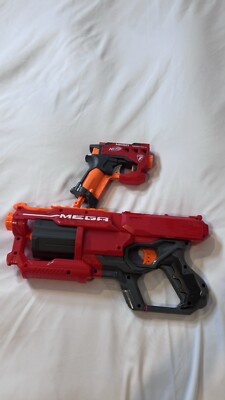 NERF MEGA Gun Set of 2 Cycloneshock & Bigshock Foam Blasters N-Strike ...