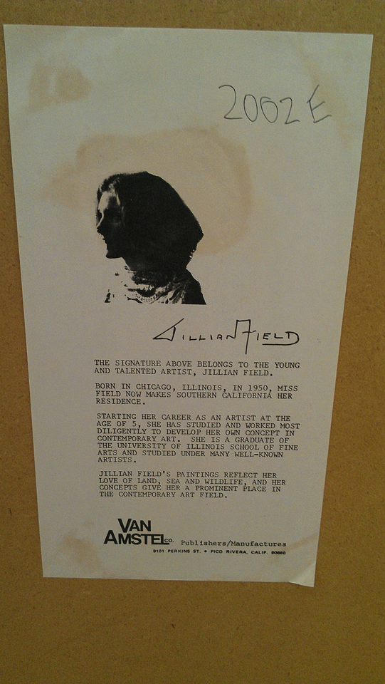 Vintage Jillian Field Orange White Flowers Birds Serigraph Art Signed ...