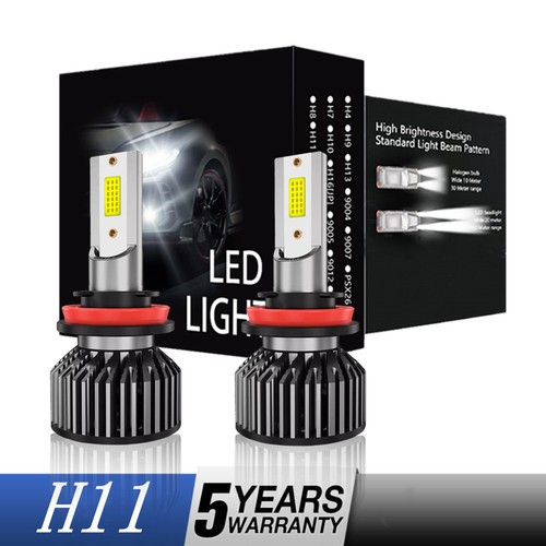 H11 LED Headlight Super Bright Bulbs Kit 8000K White 330000LM High/Low ...