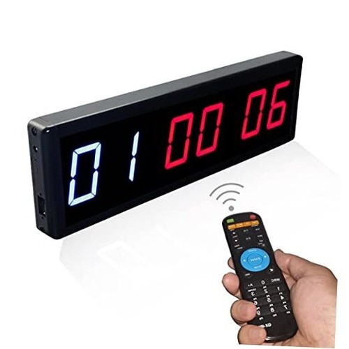 Large Countdown Clock Interval Gym Timer with Remote Wall Mount Ultra ...
