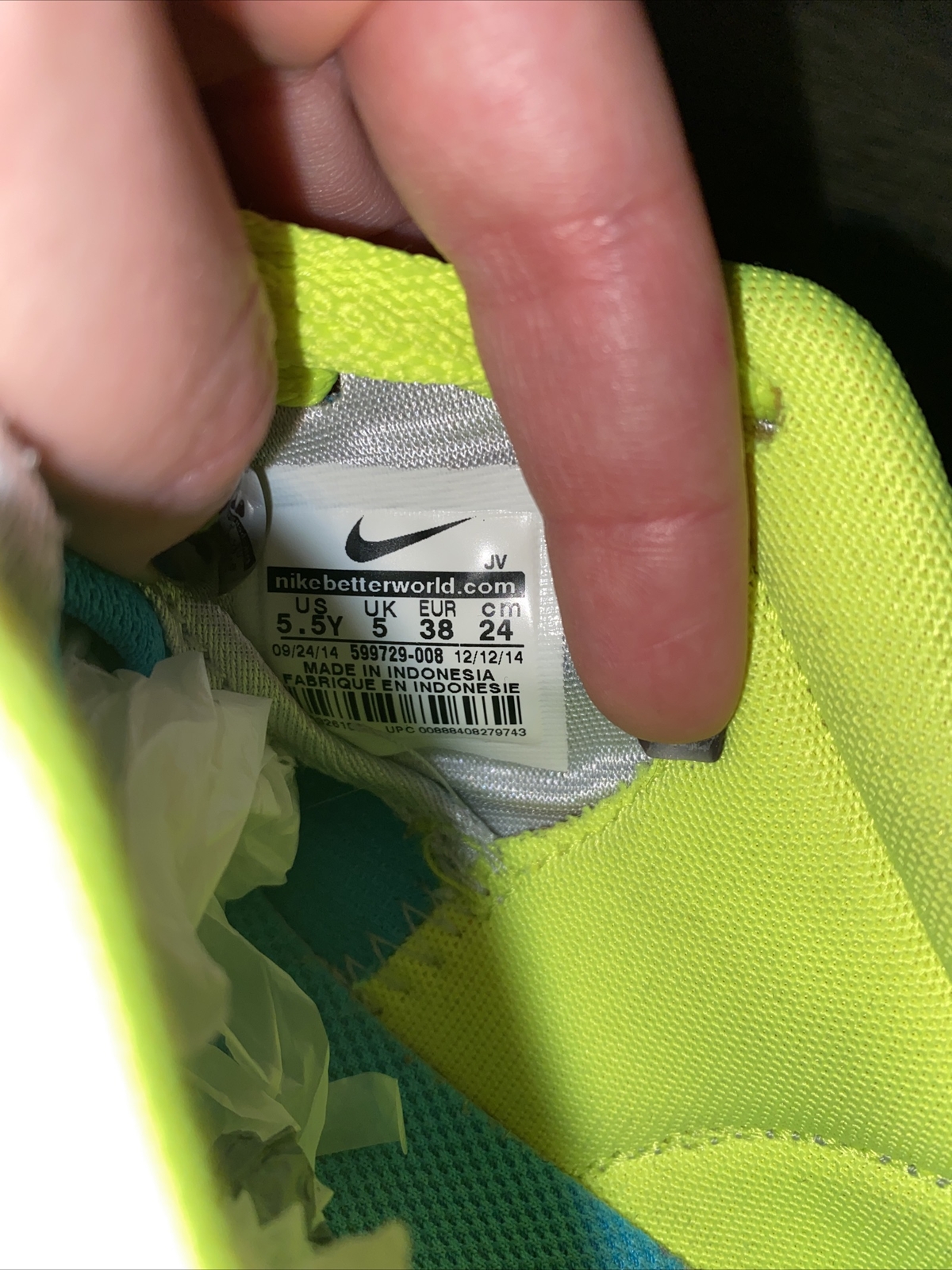 Nike Roche Sneakers Gray Neon Yellow Kids Size 5.5, W… - Gem