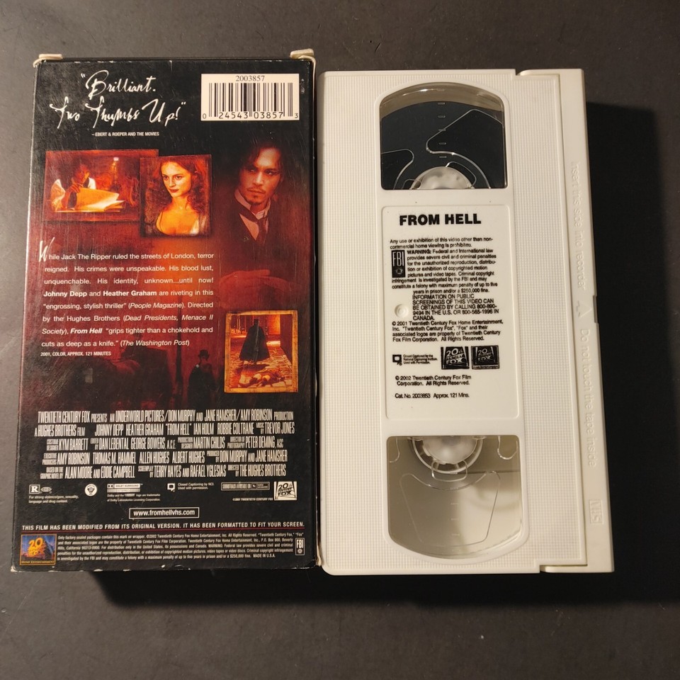 From Hell (VHS 2002) Johnny Depp & Heather Graham | eBay