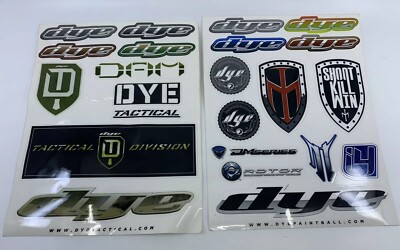 NEW 2014 DYE Paintball Sticker Sheet Lot - Promo Decal Set Tactical DAM ...