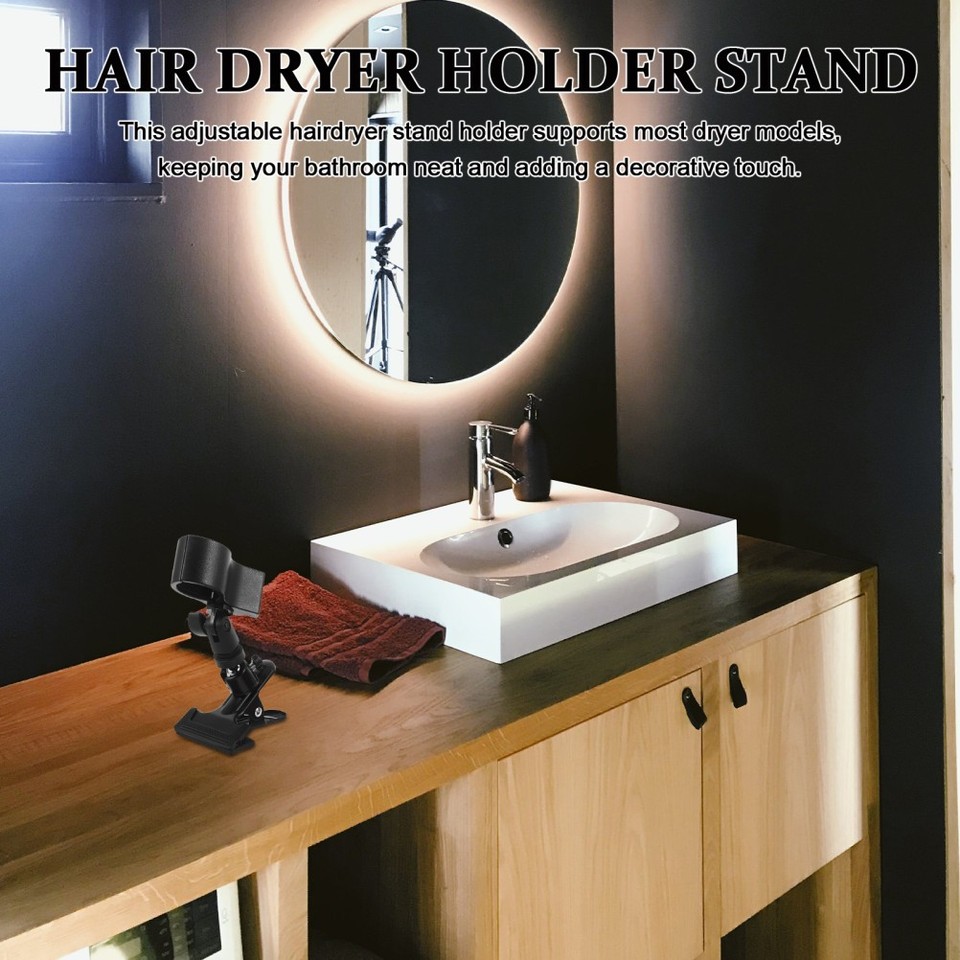 2 Pcs Hands-Free Hair Dryer Holder Clamps on Stand Multi Function ...