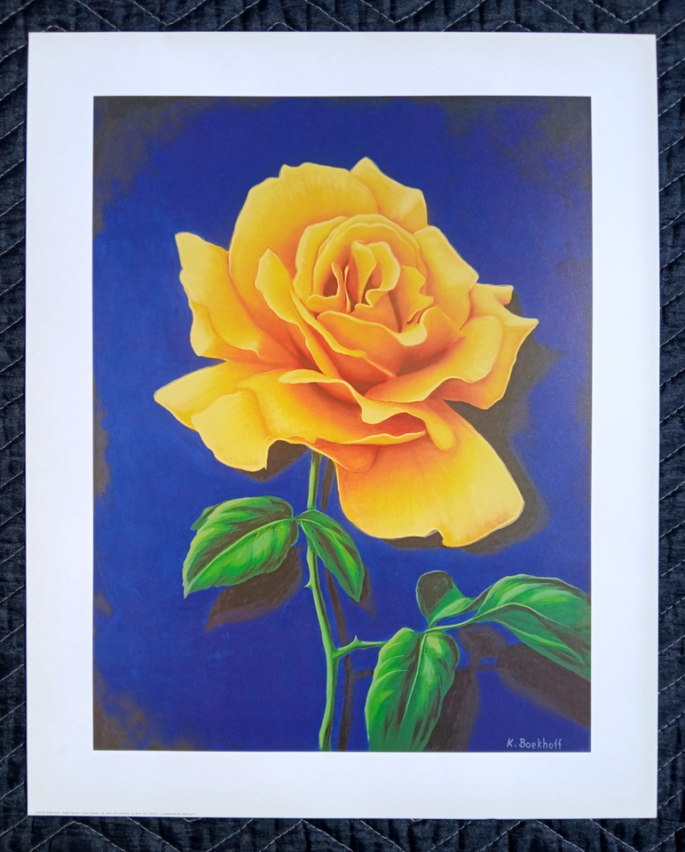 Klaus Boekhoff Yellow Rose - Modern Floral Wall Art - 16x20 | eBay
