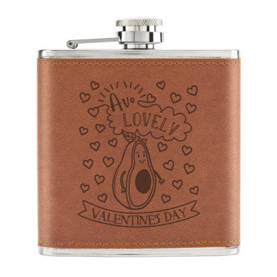 Avo Lovely Valentine's Day 6oz PU Leather Hip Flask Tan - Funny | eBay